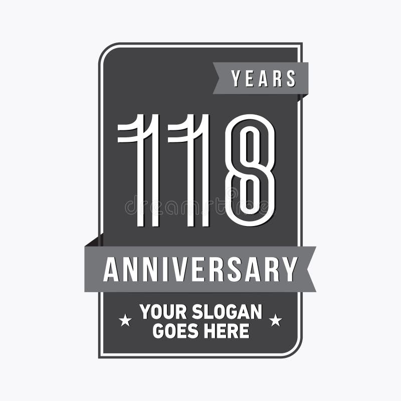 118 Years Celebrating Anniversary Design Template. 118th Logo. Vector ...