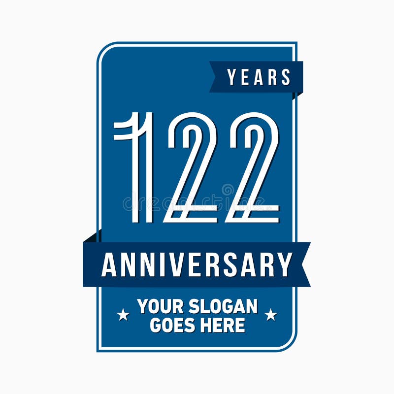 122 Years Celebrating Anniversary Design Template. 122nd Logo. Vector ...