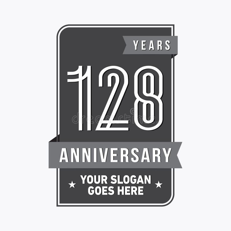 128 Years Celebrating Anniversary Design Template. 128th Logo. Vector ...