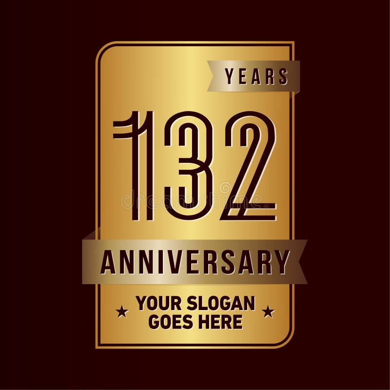 132 Years Celebrating Anniversary Design Template. 132nd Logo. Vector ...