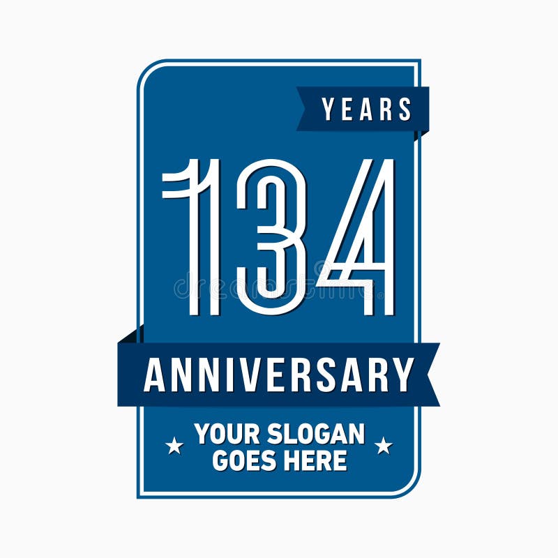 134 Years Celebrating Anniversary Design Template. 134th Logo. Vector ...