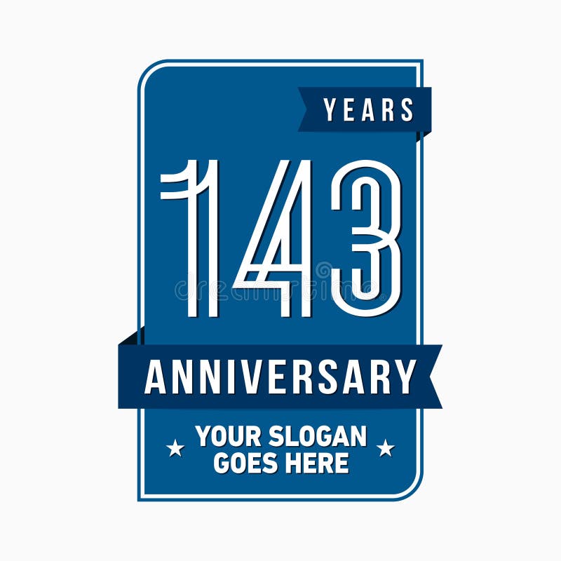 143 Years Celebrating Anniversary Design Template. 143rd Logo. Vector ...