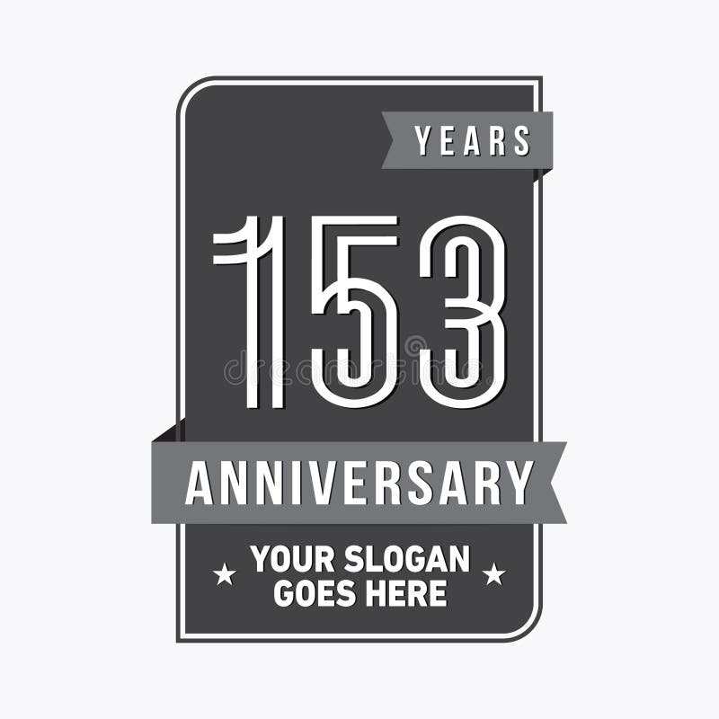 153 Years Celebrating Anniversary Design Template. 153rd Logo. Vector ...