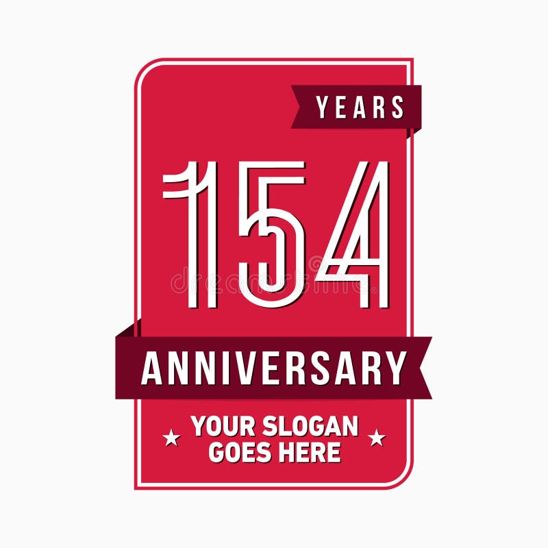 154 Years Celebrating Anniversary Design Template. 154th Logo. Vector ...