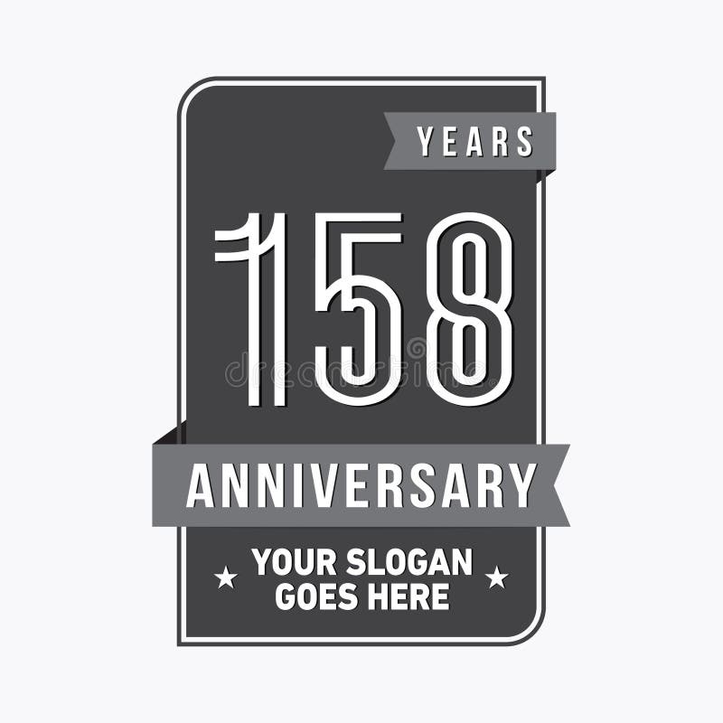 158 Years Celebrating Anniversary Design Template. 158th Logo. Vector ...