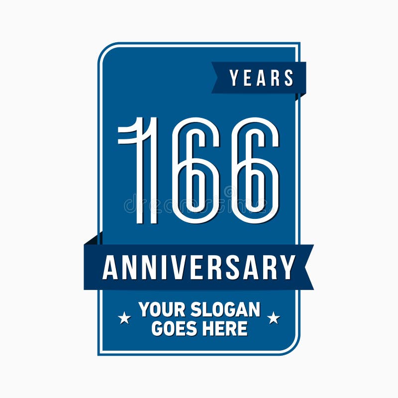 166 Years Celebrating Anniversary Design Template. 166th Logo. Vector ...