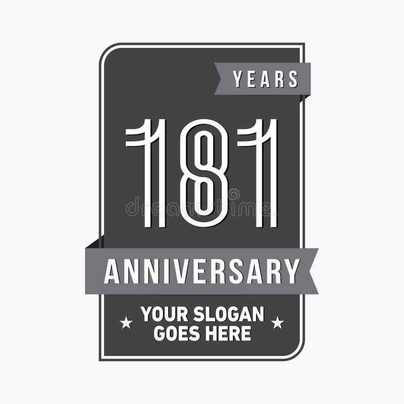 181 Years Celebrating Anniversary Design Template. 181st Logo. Vector ...