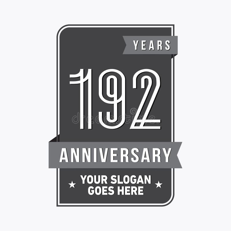 192 Years Celebrating Anniversary Design Template. 192nd Logo. Vector ...