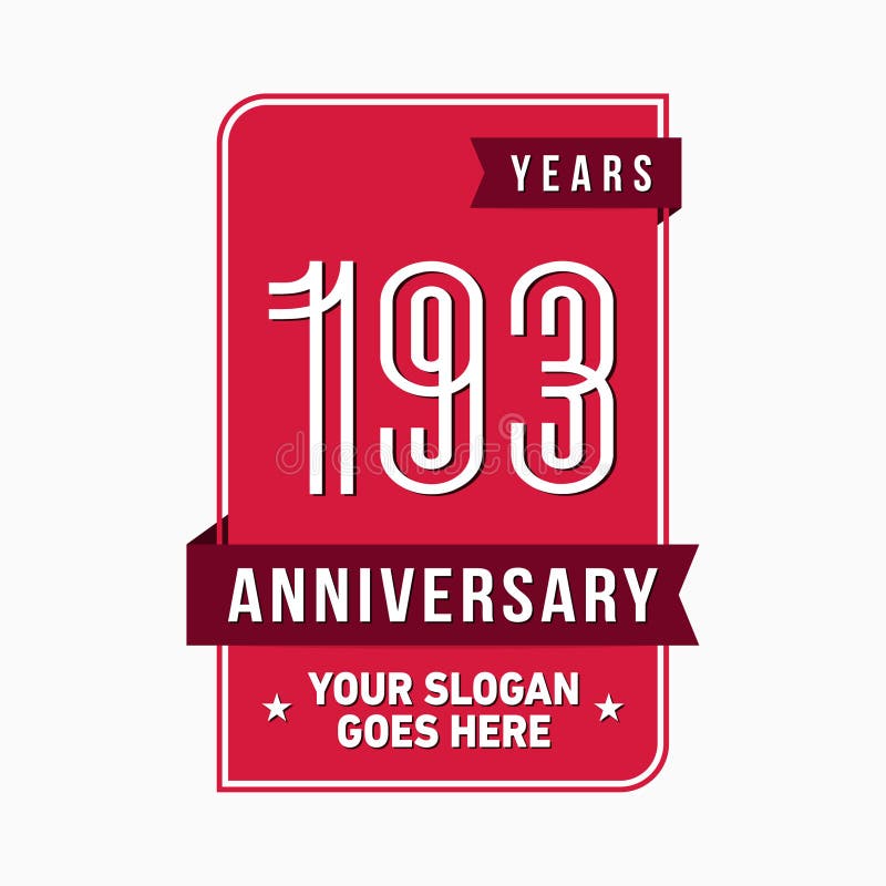 193 Years Celebrating Anniversary Design Template. 193rd Logo. Vector ...