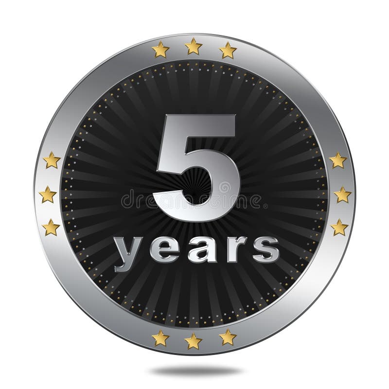 Five Years Gold Anniversary Seal Label Badge Stock Vector ...