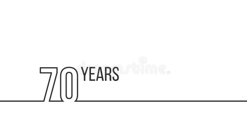 70 Years Anniversary or Birthday. Linear Outline Graphics. Can Be Used ...