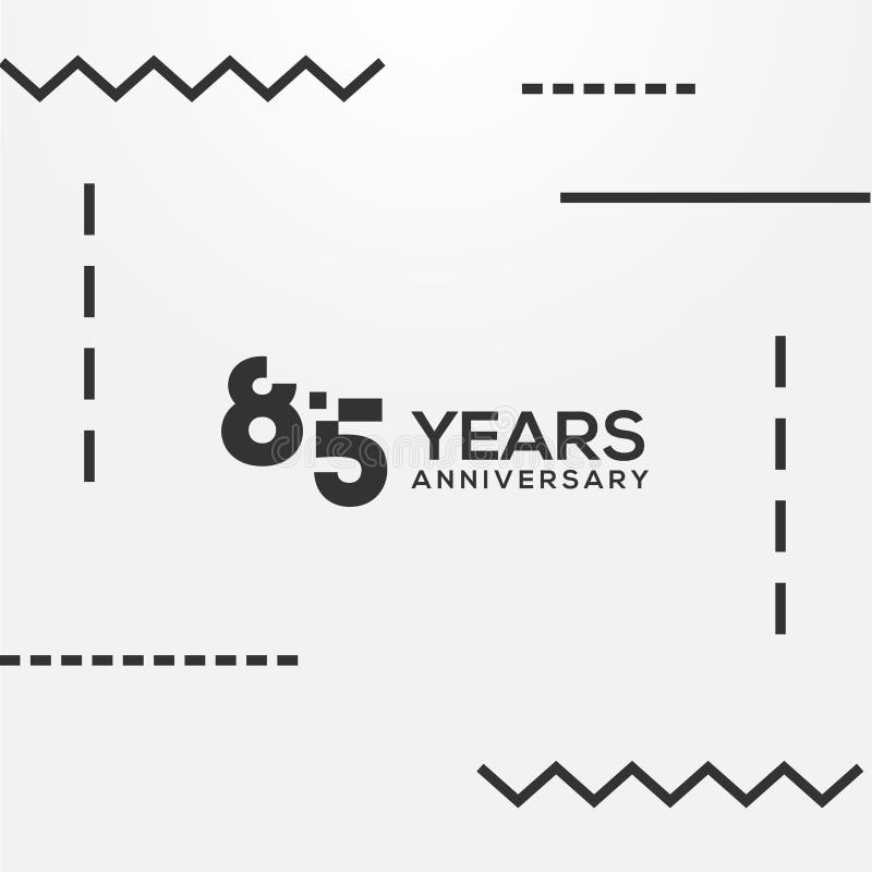 85 Years Anniversary Black Number Vector Design Illustration Stock ...