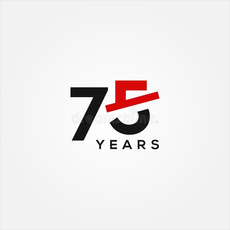 75 Years Anniversary Black Red Elegant Design Stock Vector ...