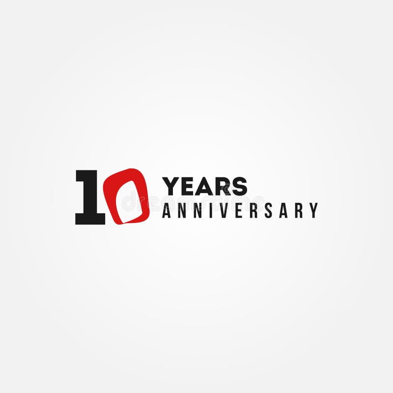 10 Years Anniversary Black and Red Vector Design Stock Vector ...