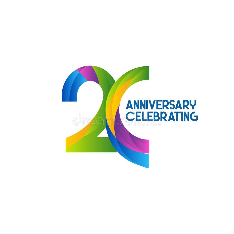20 Years Anniversary Celebrating Vector Template Design Illustration ...