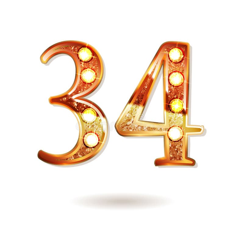 34 Years Anniversary Logo Template. 34th Vector And Illustration. Stock ...