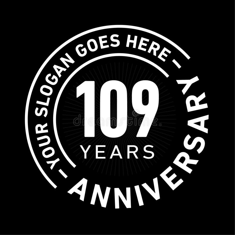 109 Years Anniversary Celebration Design Template. Anniversary Vector ...