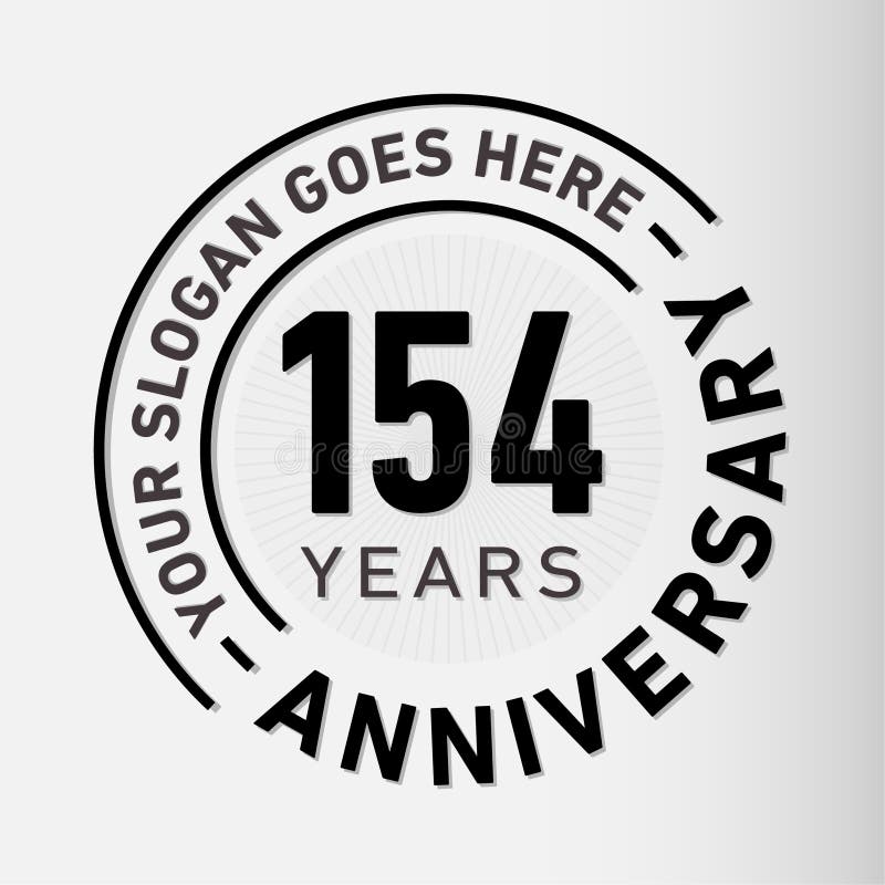 154 Years Anniversary Celebration Design Template. Anniversary Vector ...
