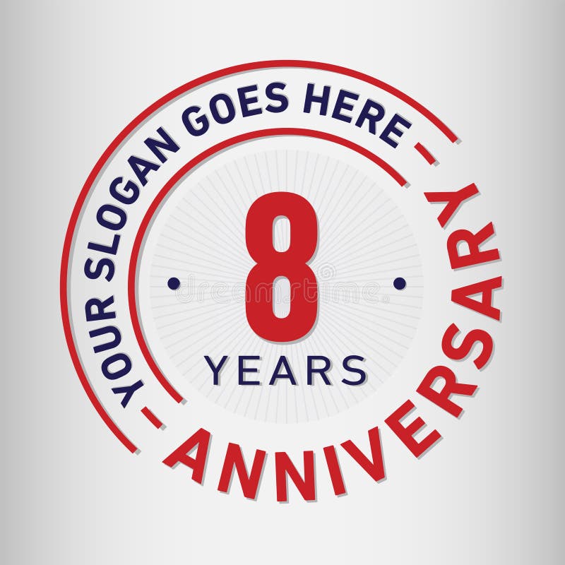 8 Years Anniversary Celebration Design Template. Anniversary Vector and ...