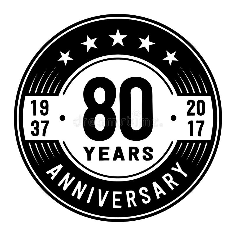 80 Years Celebrating Anniversary Design Template. 80th Anniversary Logo ...