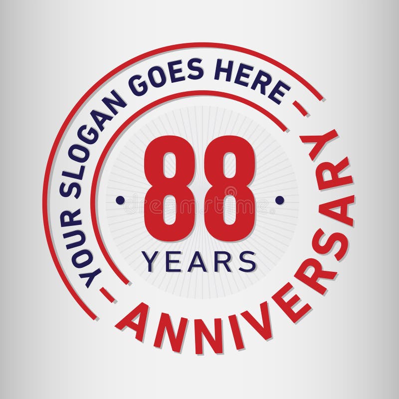 88 Years Anniversary Celebration Design Template. Anniversary Vector ...