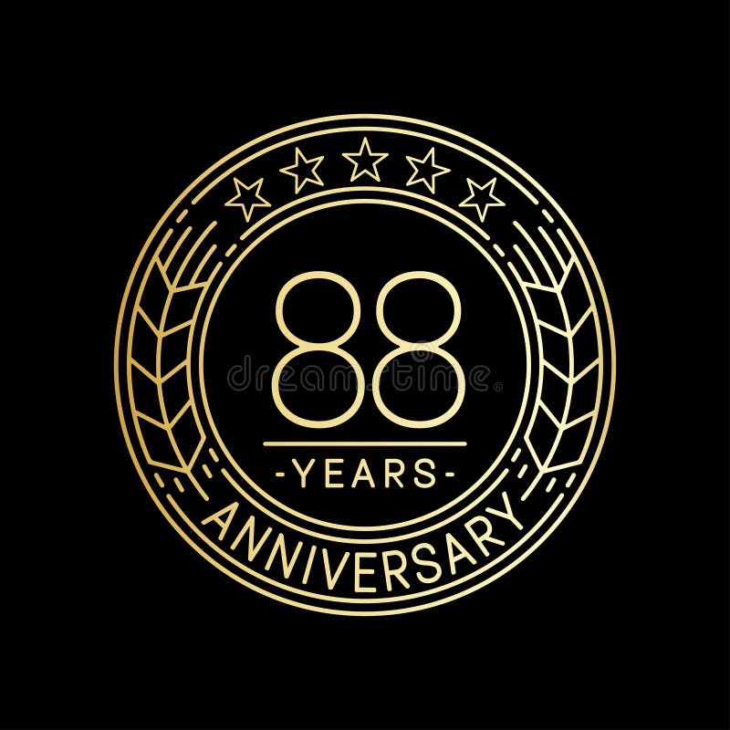 88 Years Anniversary Celebration Logo Template. 88th Line Art Vector ...