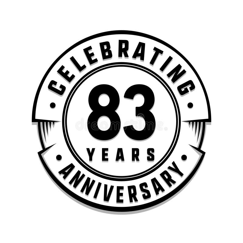83 Years Anniversary Logo Template. 83rd Vector and Illustration. Stock ...