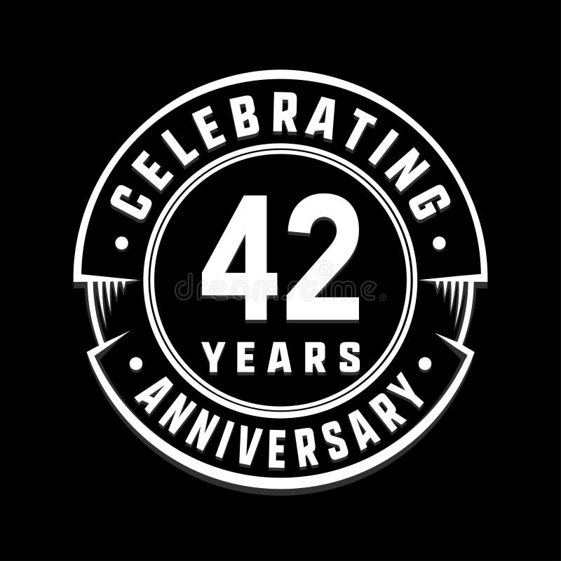 42 Years Anniversary Logo Template. 42nd Vector And Illustration. Stock ...