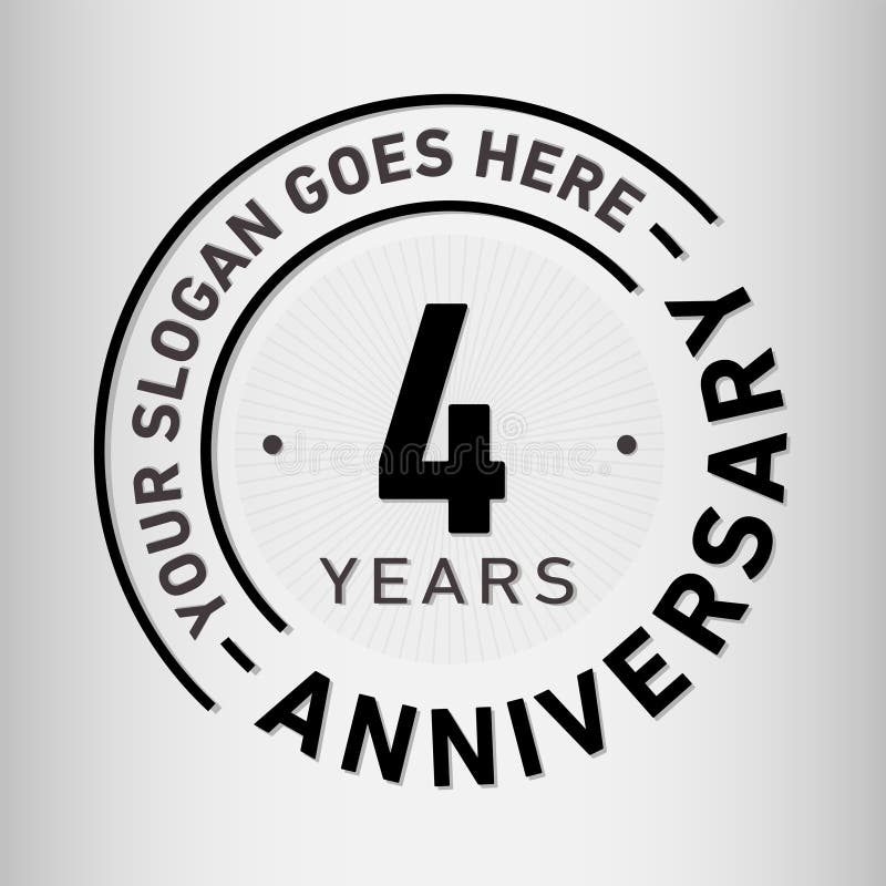 4 Years Anniversary Celebration Design Template. Anniversary Vector and ...