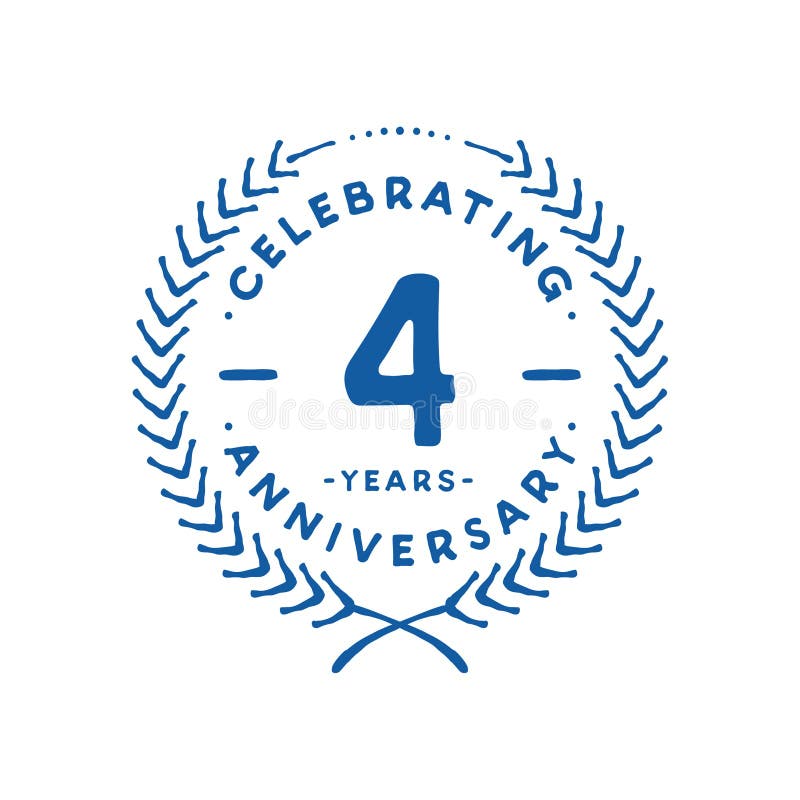 4 Years Design Template. 4th Vector and Illustration Stock Vector ...