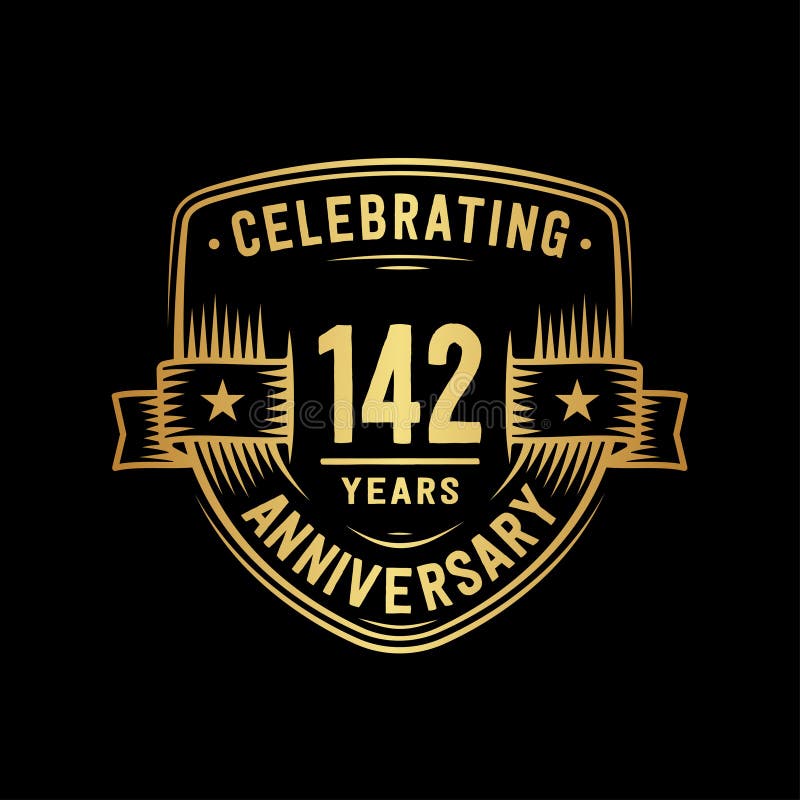 142 Years Anniversary Celebration Shield Design Template. 142nd ...