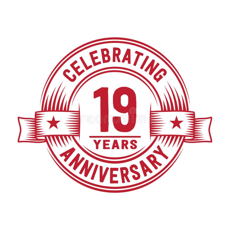 19 Years Anniversary Celebration Logotype. 19th Years Logo. Vector and ...
