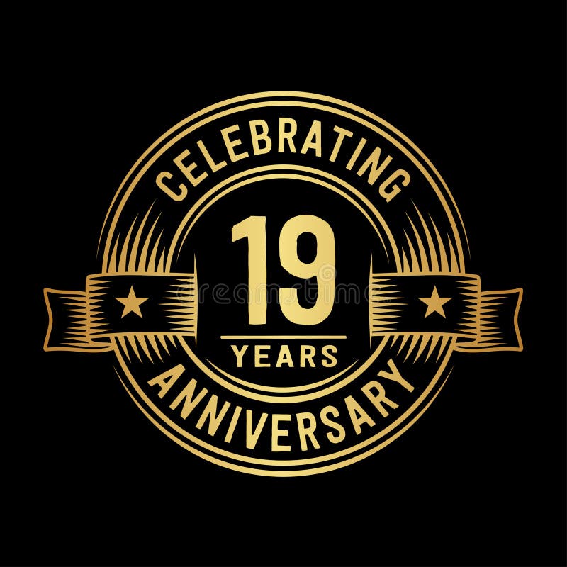 19 Years Anniversary Celebration Logotype. 19th Years Logo. Vector and ...
