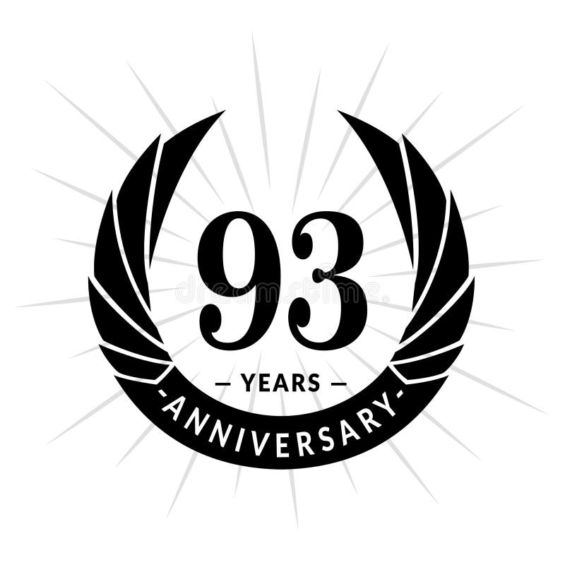 93 Years Anniversary Design Template. Elegant Anniversary Logo Design ...