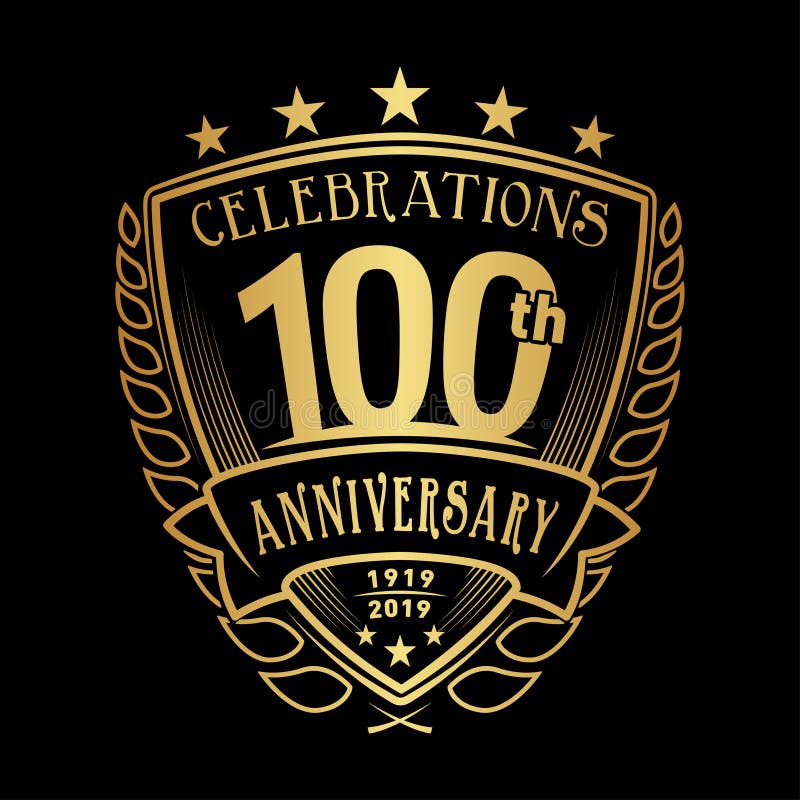100th Shield Anniversary Logo. 100th Vector and Illustration. Stock ...