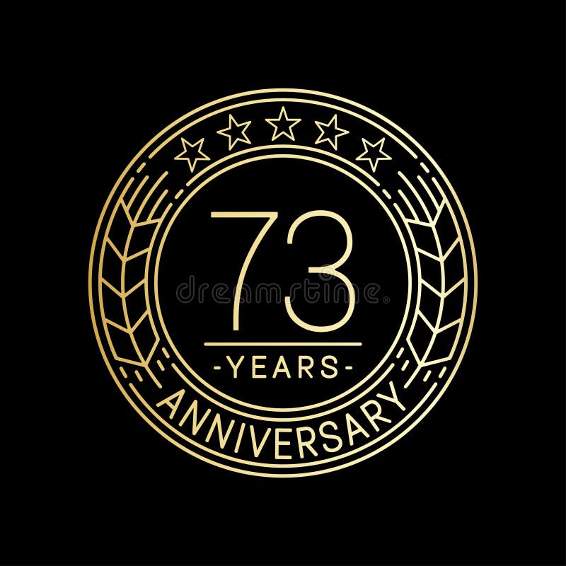 73 Years Anniversary Celebration Logo Template. 73rd Line Art Vector ...