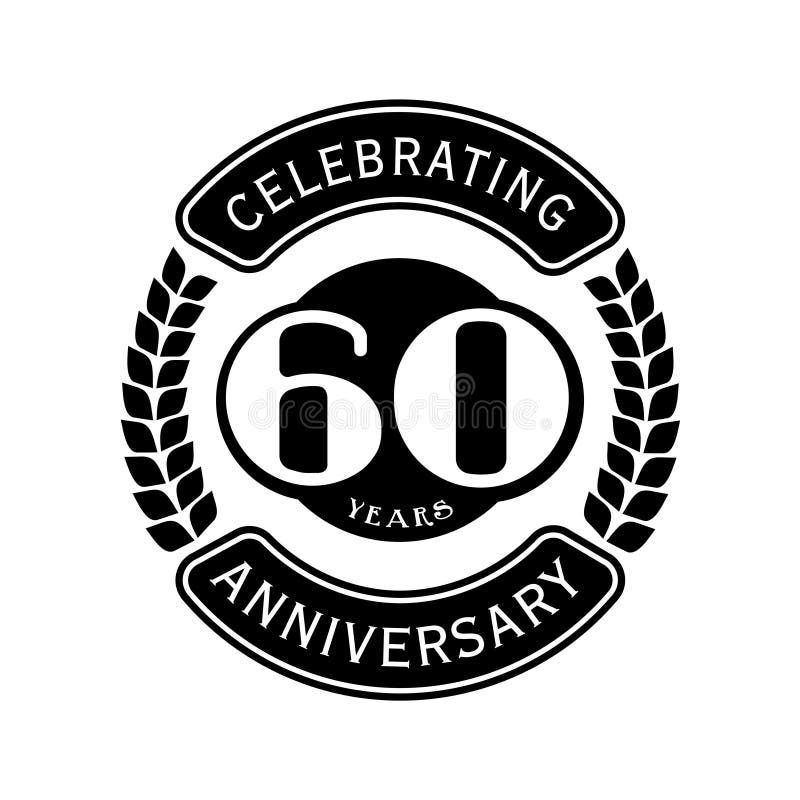 60 Years Celebrating Anniversary Design Template. 60th Logo. Vector and ...
