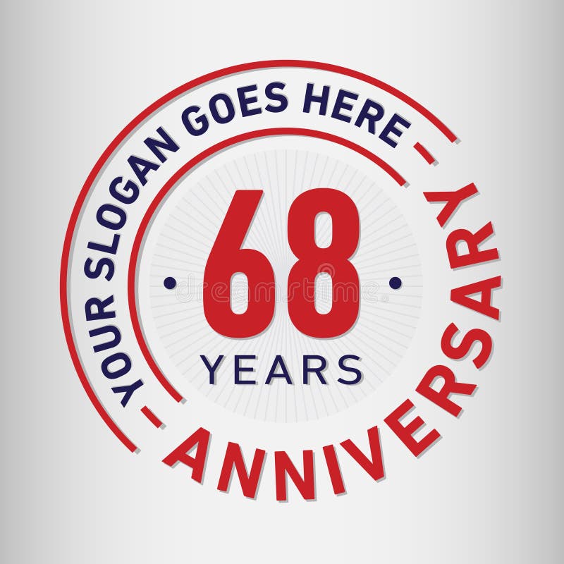 68 Years Anniversary Celebration Design Template. Anniversary Vector ...