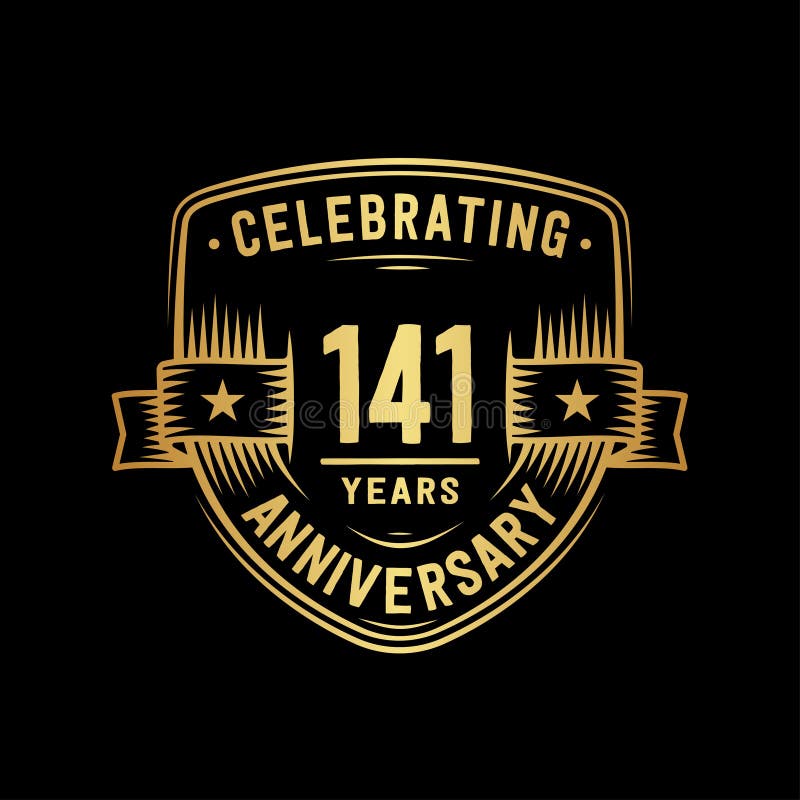 141 Years Anniversary Celebration Shield Design Template. 141st ...