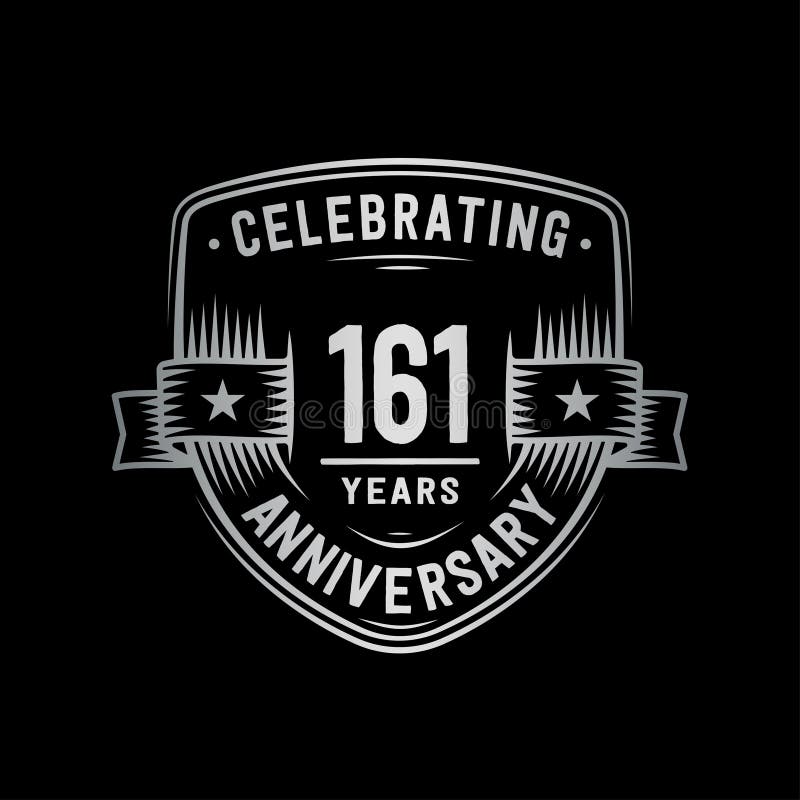161 Years Anniversary Celebration Shield Design Template. 161st ...