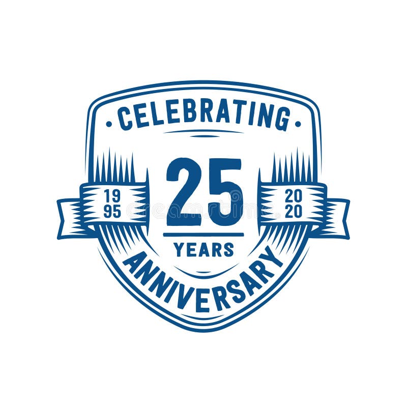 25 Years Anniversary Celebration Shield Design Template. 25th ...