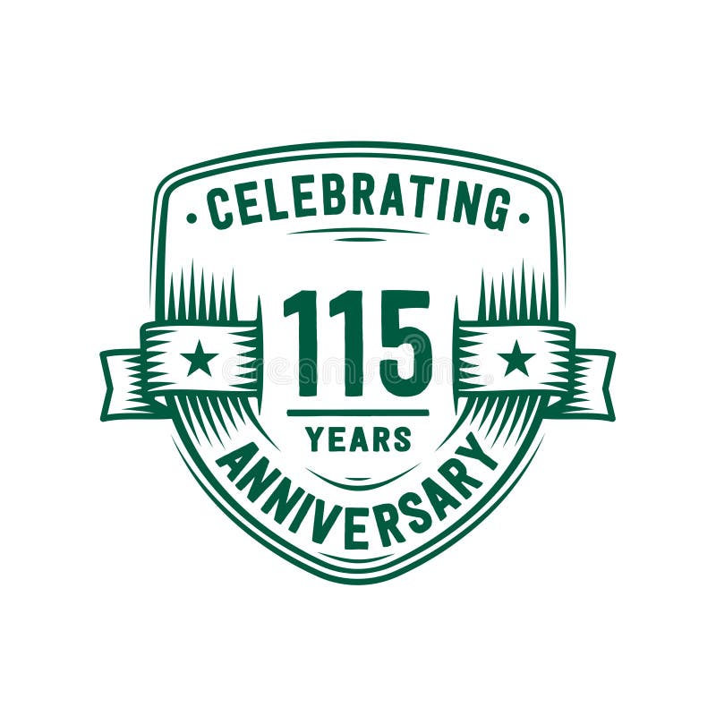 115 Years Anniversary Celebration Shield Design Template. 115th ...