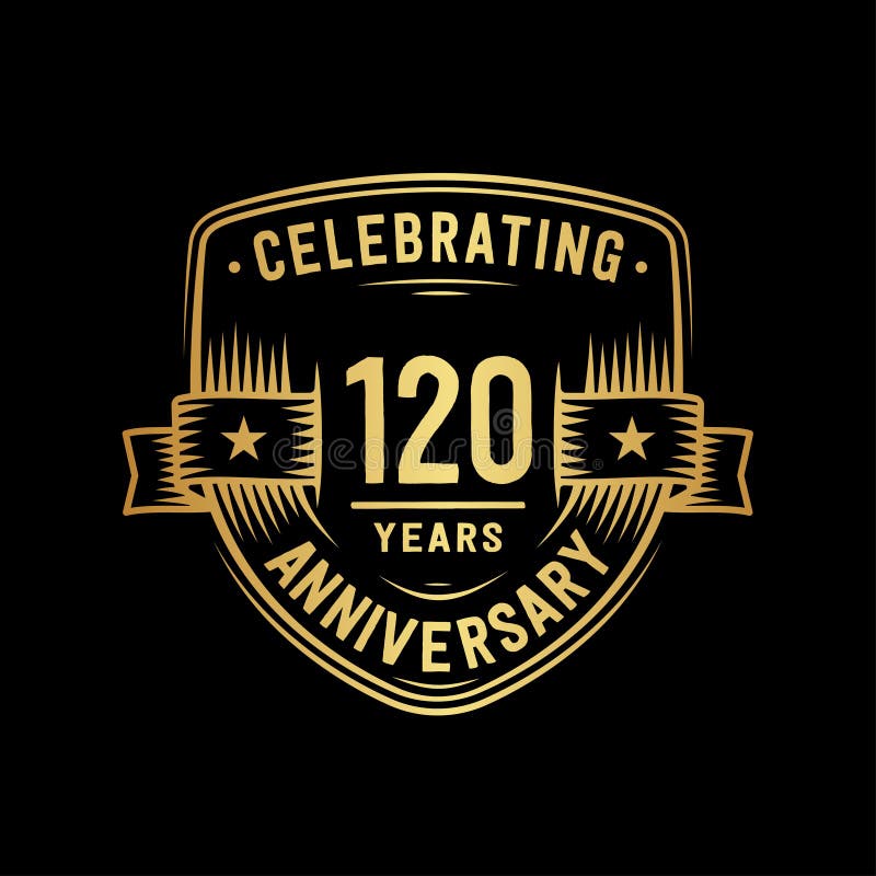 120 Years Anniversary Celebration Shield Design Template. 120th ...