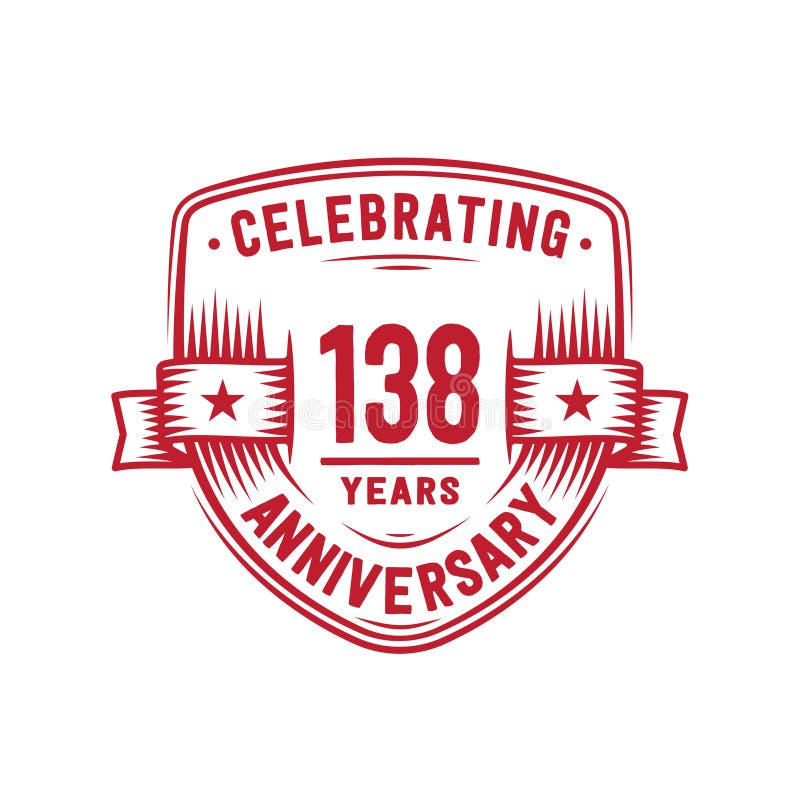 138 Years Anniversary Celebration Shield Design Template. 138th ...