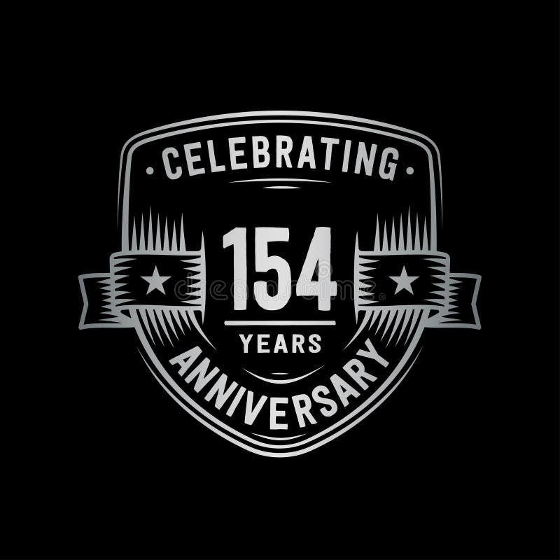 154 Years Anniversary Celebration Shield Design Template. 154th ...