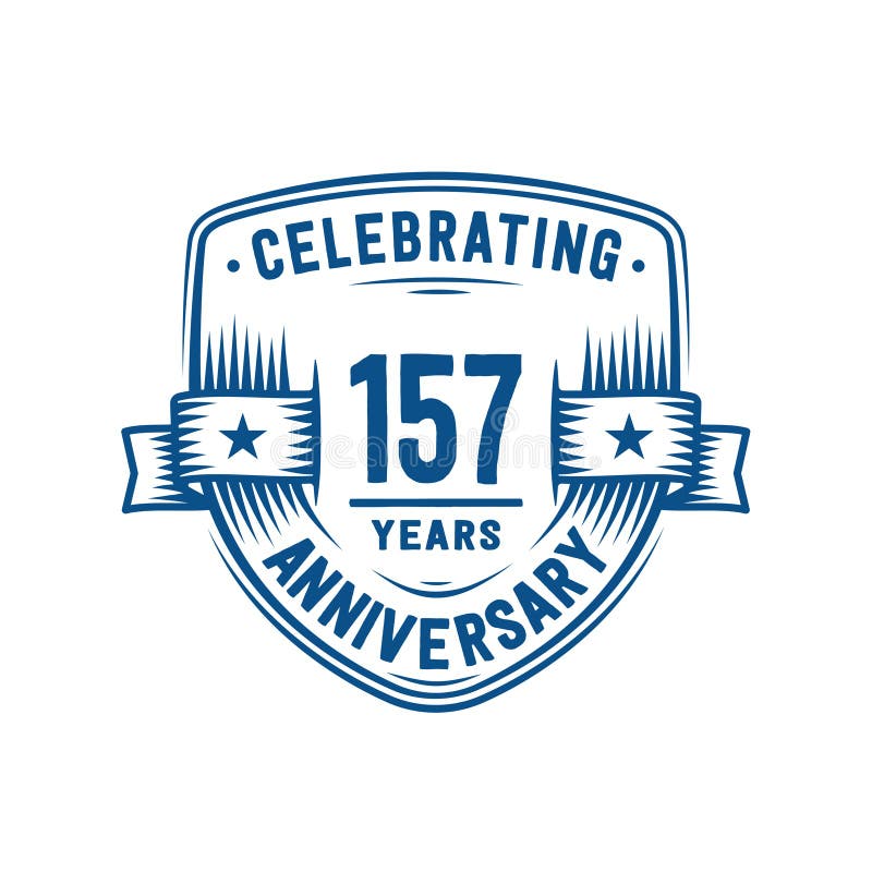 157 Years Anniversary Celebration Shield Design Template. 157th ...