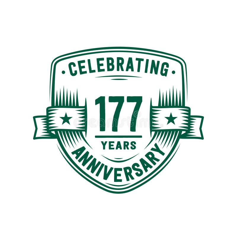 177 Years Anniversary Celebration Shield Design Template. 177th ...