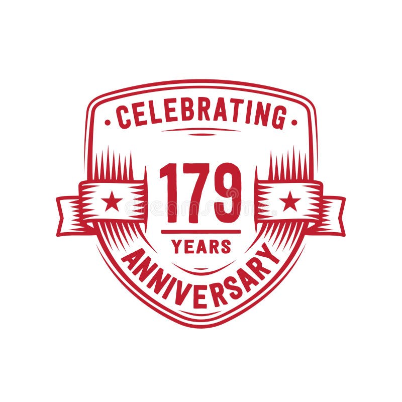 179 Years Anniversary Celebration Shield Design Template. 179th ...