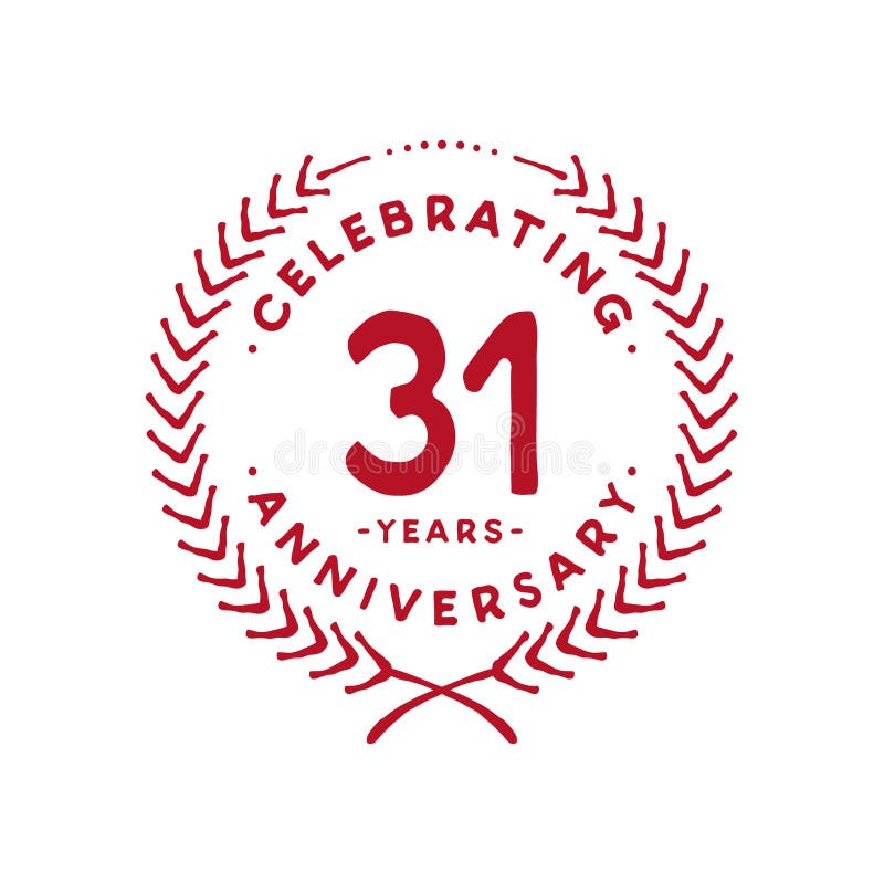 Celebrating 31st Years Anniversary Logo. with Silver Ring and Blue ...