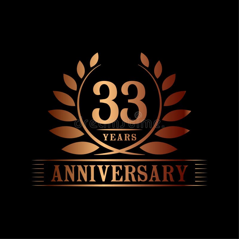 33 Years Anniversary Celebration Logo. 33rd Anniversary Luxury Design ...